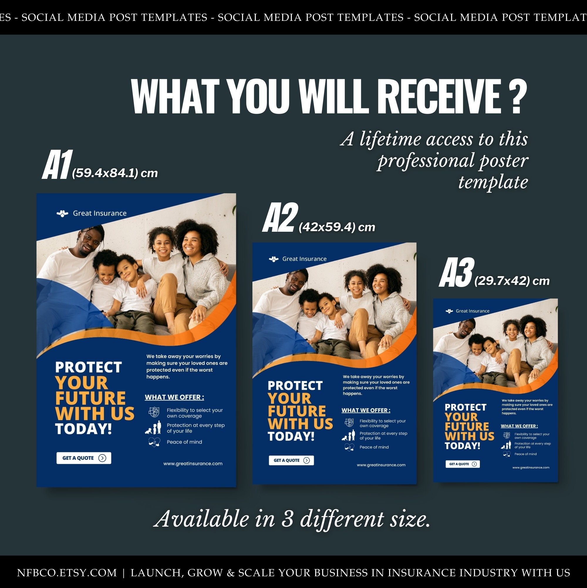 Insurance Agent Marketing Poster, DIY Flyer Template, Insurance Agent ...