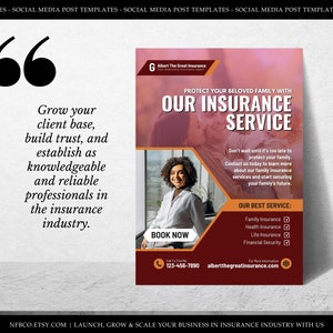 Insurance Agent Poster Template: DIY Marketing Flyer (canva) - Etsy