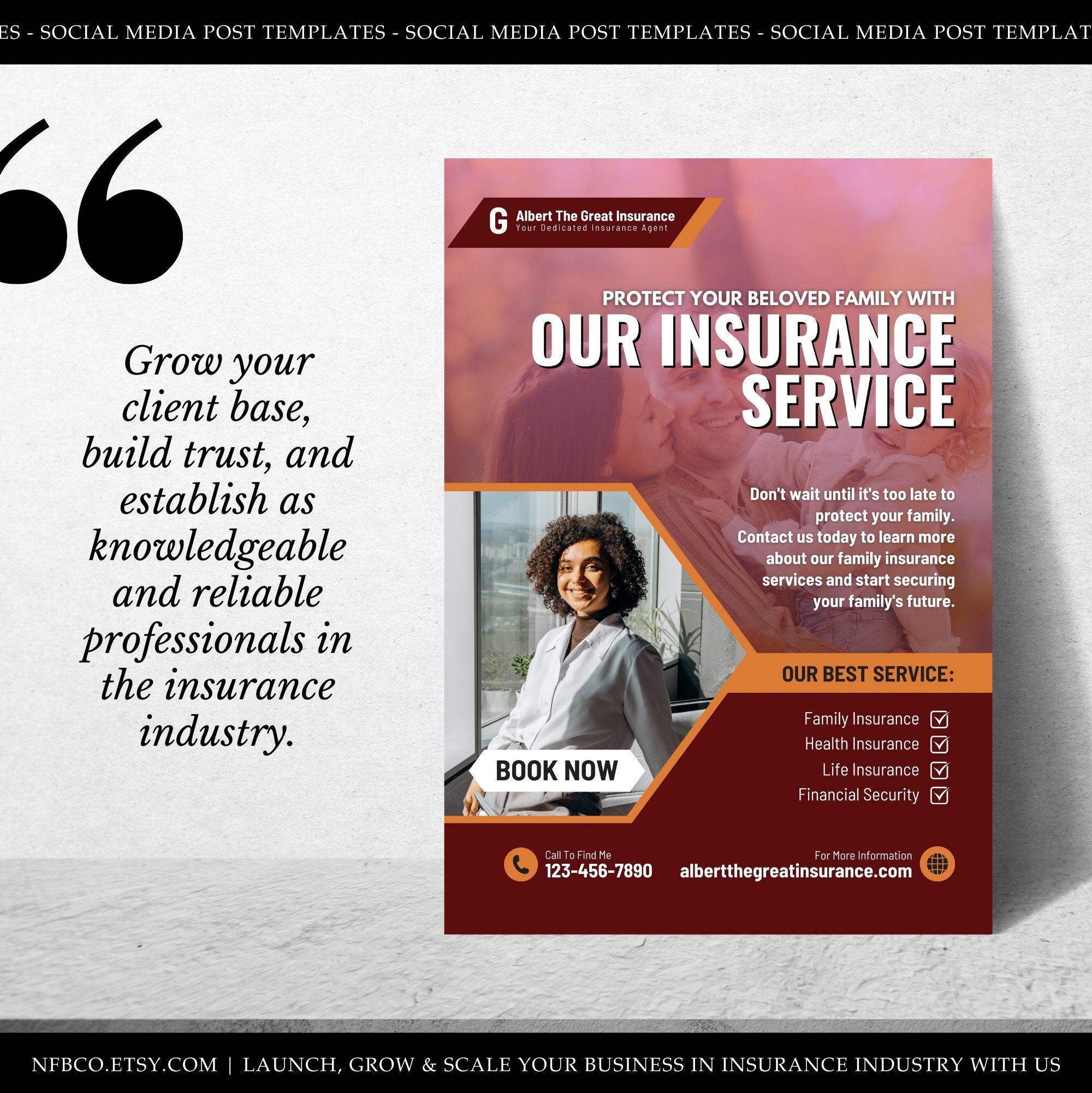 Insurance Agent Poster Template: DIY Marketing Flyer (canva) - Etsy
