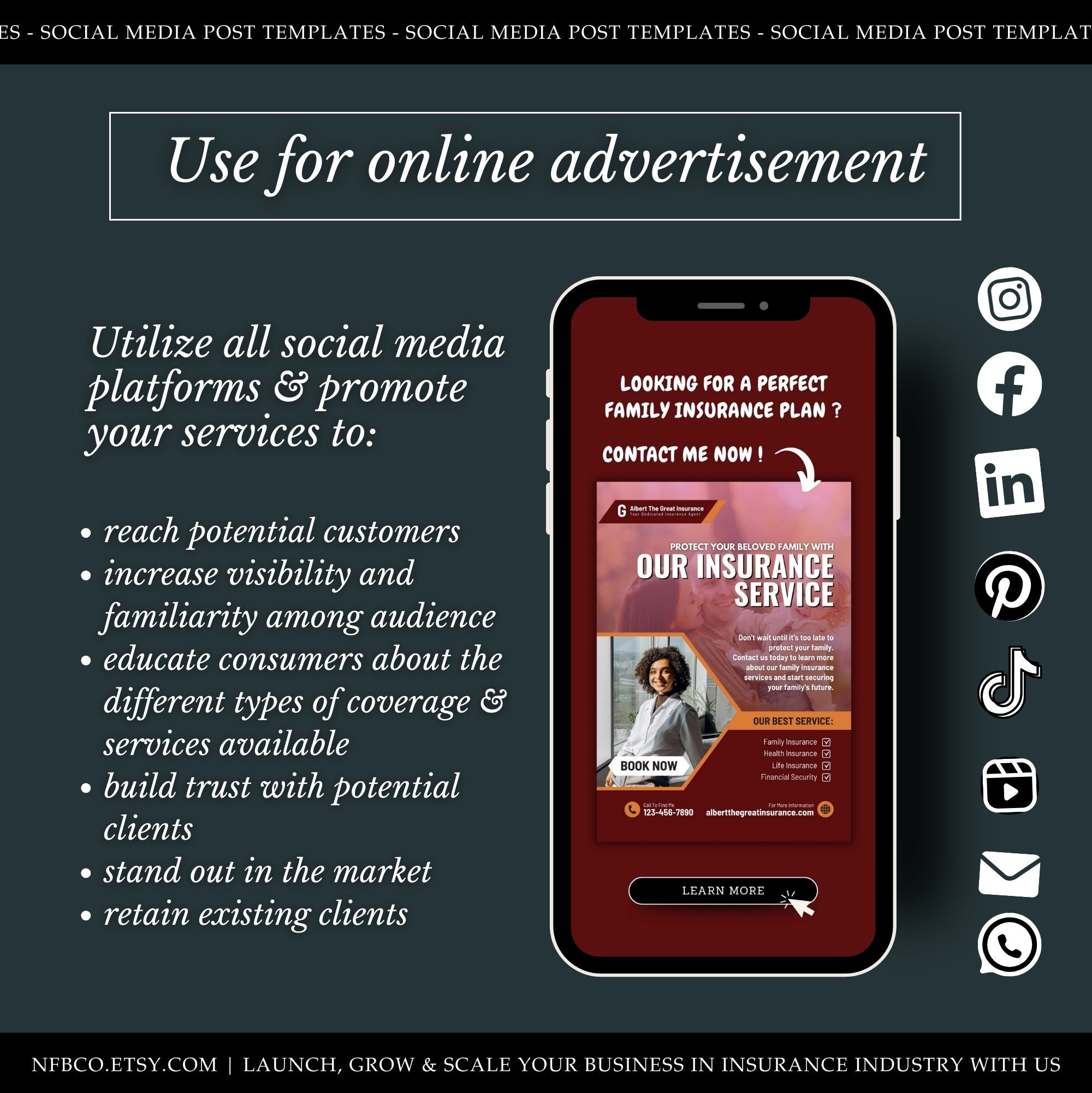 Insurance Agent Poster Template: DIY Marketing Flyer (canva) - Etsy