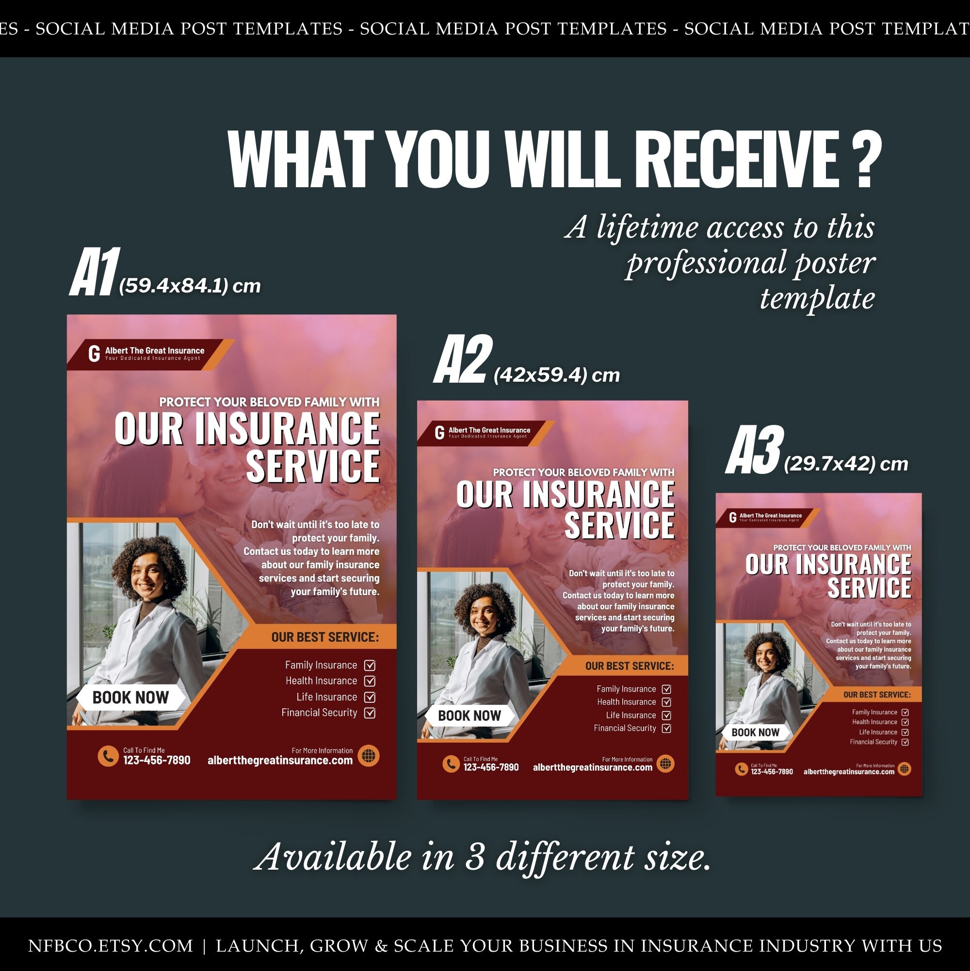 Insurance Agent Poster Template: DIY Marketing Flyer (canva) - Etsy