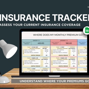 Insurance Tracker | Google Sheets Template | Insurance Policy Organizer ...