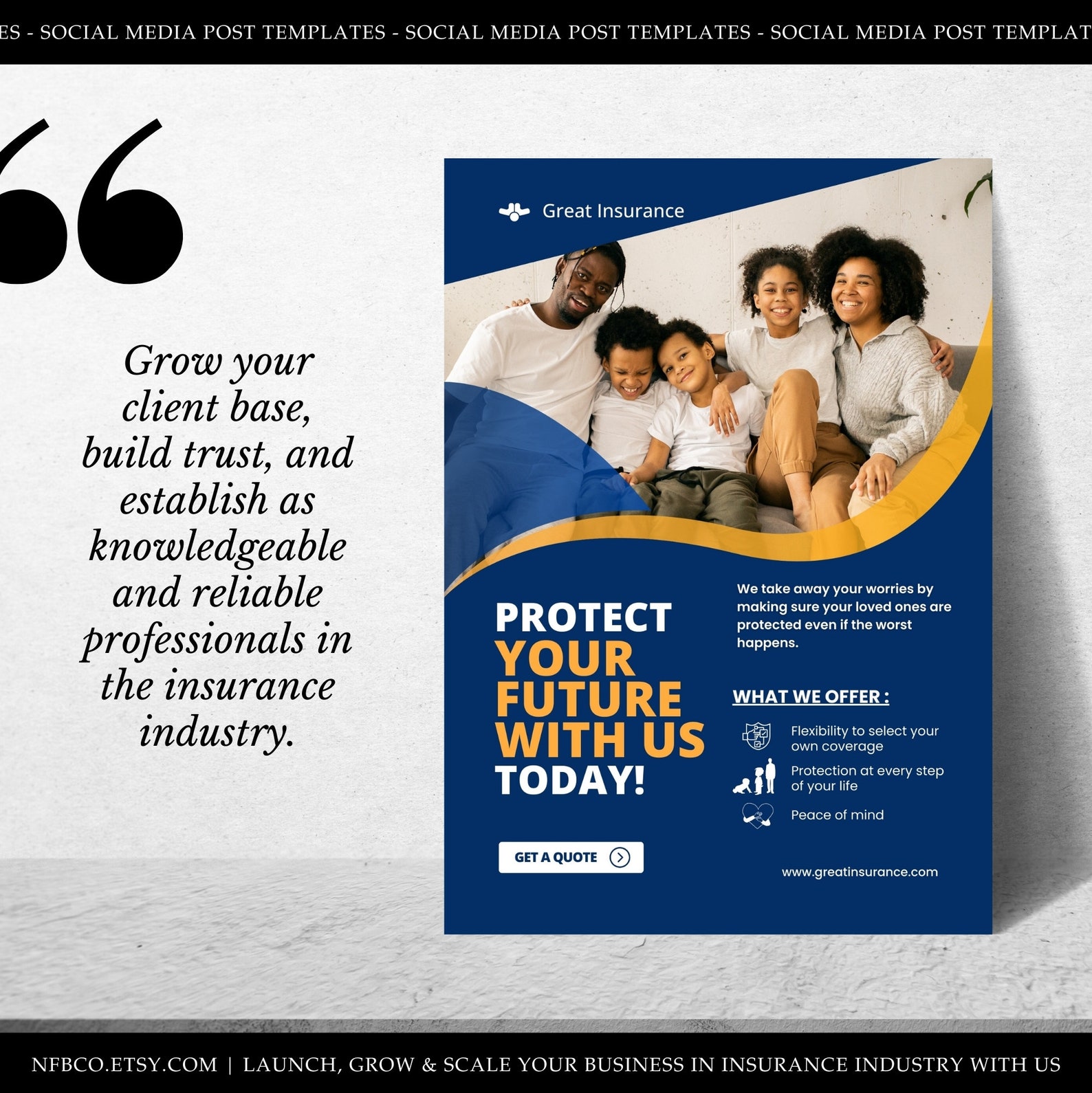 Insurance Agent Marketing Poster, DIY Flyer Template, Insurance Agent ...