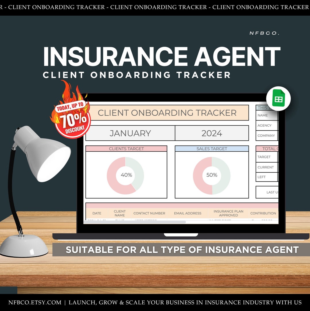 Insurance Agent Client Tracker | Monthly Google Sheets Template - Etsy