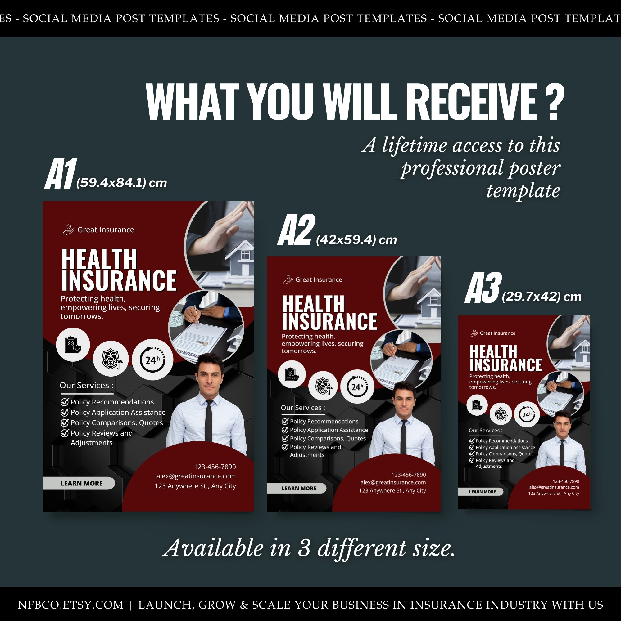 Insurance Agent Poster, DIY Flyer Template, Health Insurance Agent ...