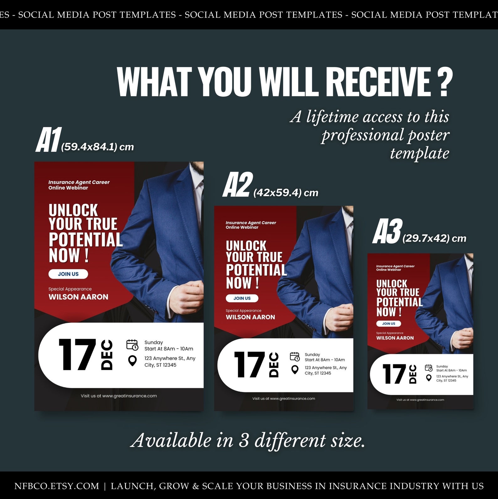 Insurance Agent Recruitment Poster: DIY Canva Flyer Template - Etsy
