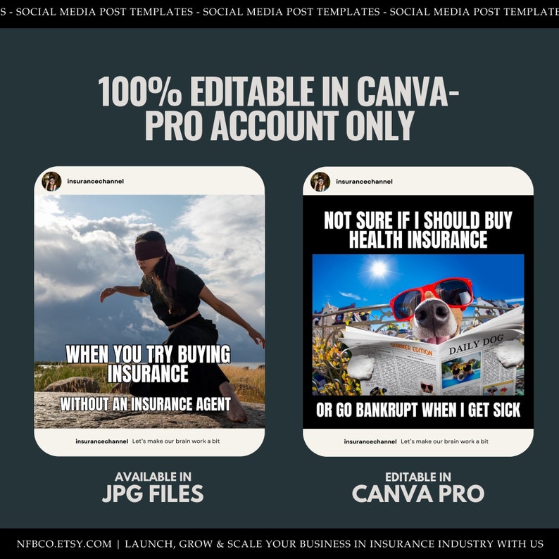 Funny Insurance Memes Done for You Instagram Post Canva Templates ...