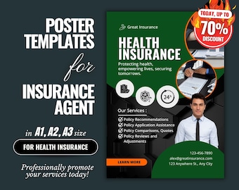 Insurance Agent Marketing Poster, DIY Flyer Template, Insurance Agent ...