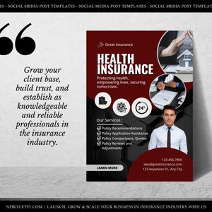 Insurance Agent Poster, DIY Flyer Template, Health Insurance Agent ...