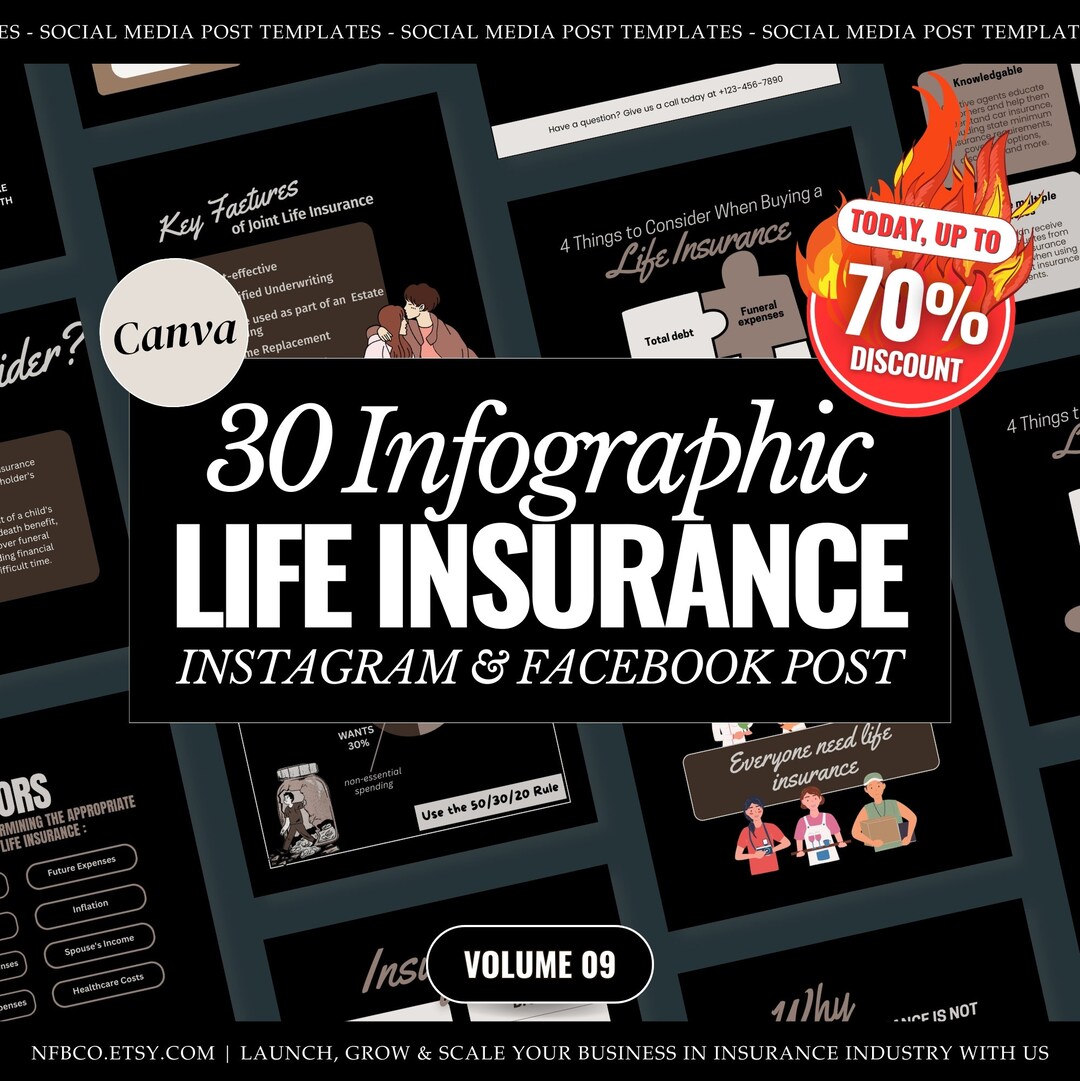 Insurance Canva Template, Insurance Agent Daily Instagram Content ...