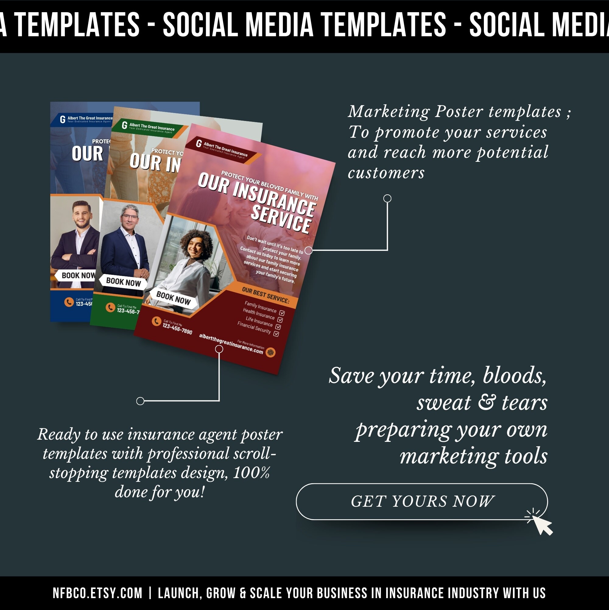 Insurance Agent Poster Template: DIY Marketing Flyer (canva) - Etsy