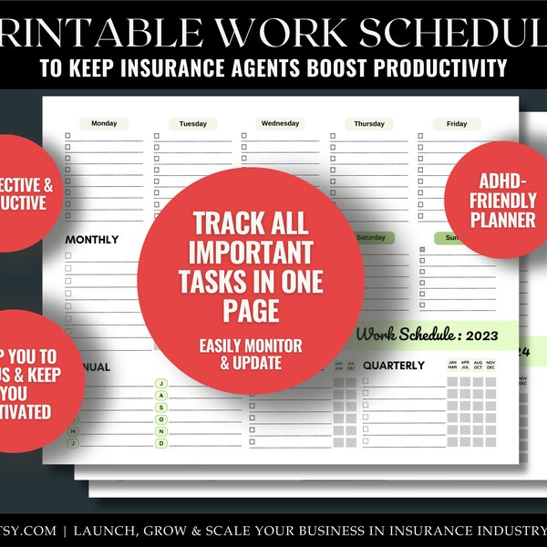 Insurance Agent Daily Planner - Etsy