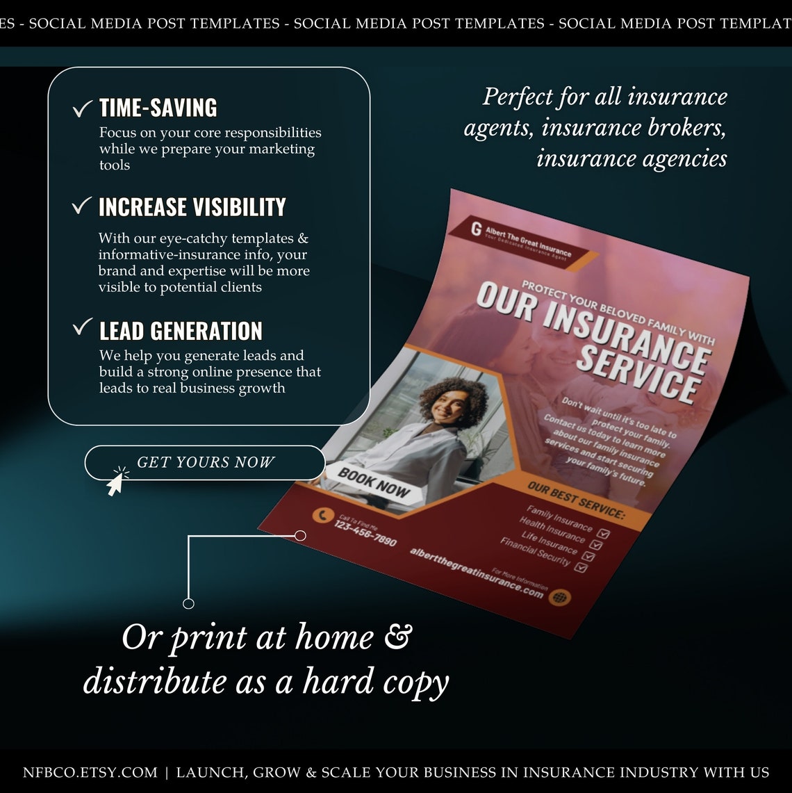 Insurance Agent Poster Template: DIY Marketing Flyer (canva) - Etsy