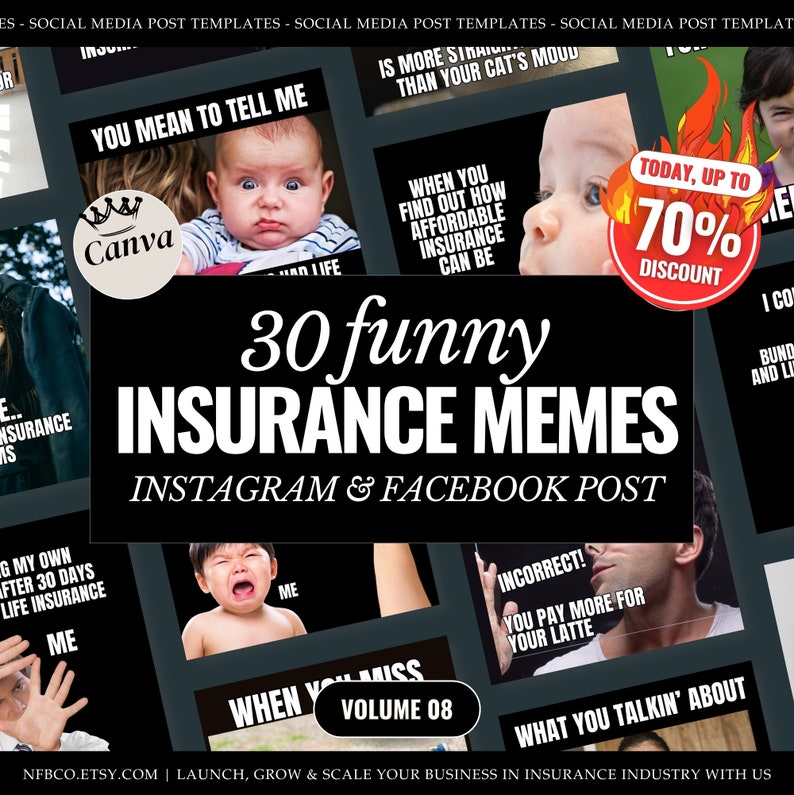 Insurance Memes: 40 Funny Social Media Posts (JPG Files) - Etsy