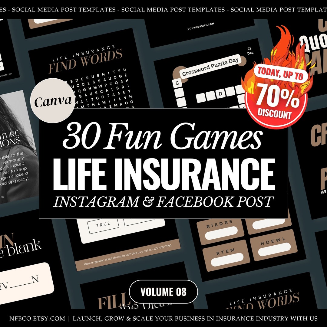 Life Insurance Instagram Post Templates | Fun Games Activities | Play ...