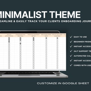 CRM Insurance Agent Client Tracker | Monthly Client Onboarding Tracker ...