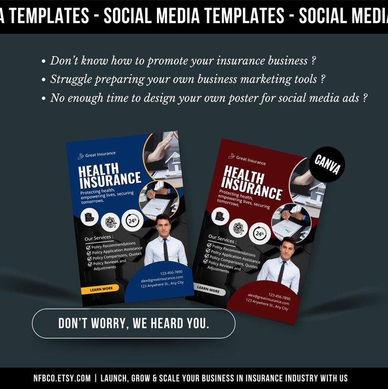 Insurance Agent Poster, DIY Flyer Template, Health Insurance Agent ...