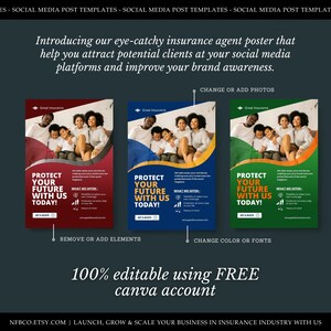 Insurance Agent Marketing Poster, DIY Flyer Template (canva) - Etsy