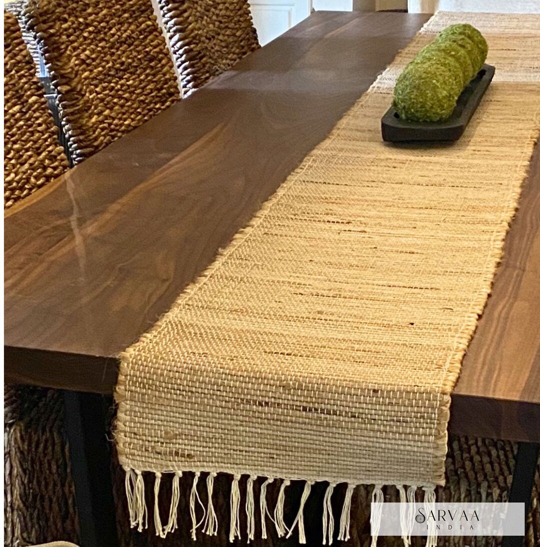 Handmade Natural Jute Table Runner. Decorative Table Runner. Boho ...