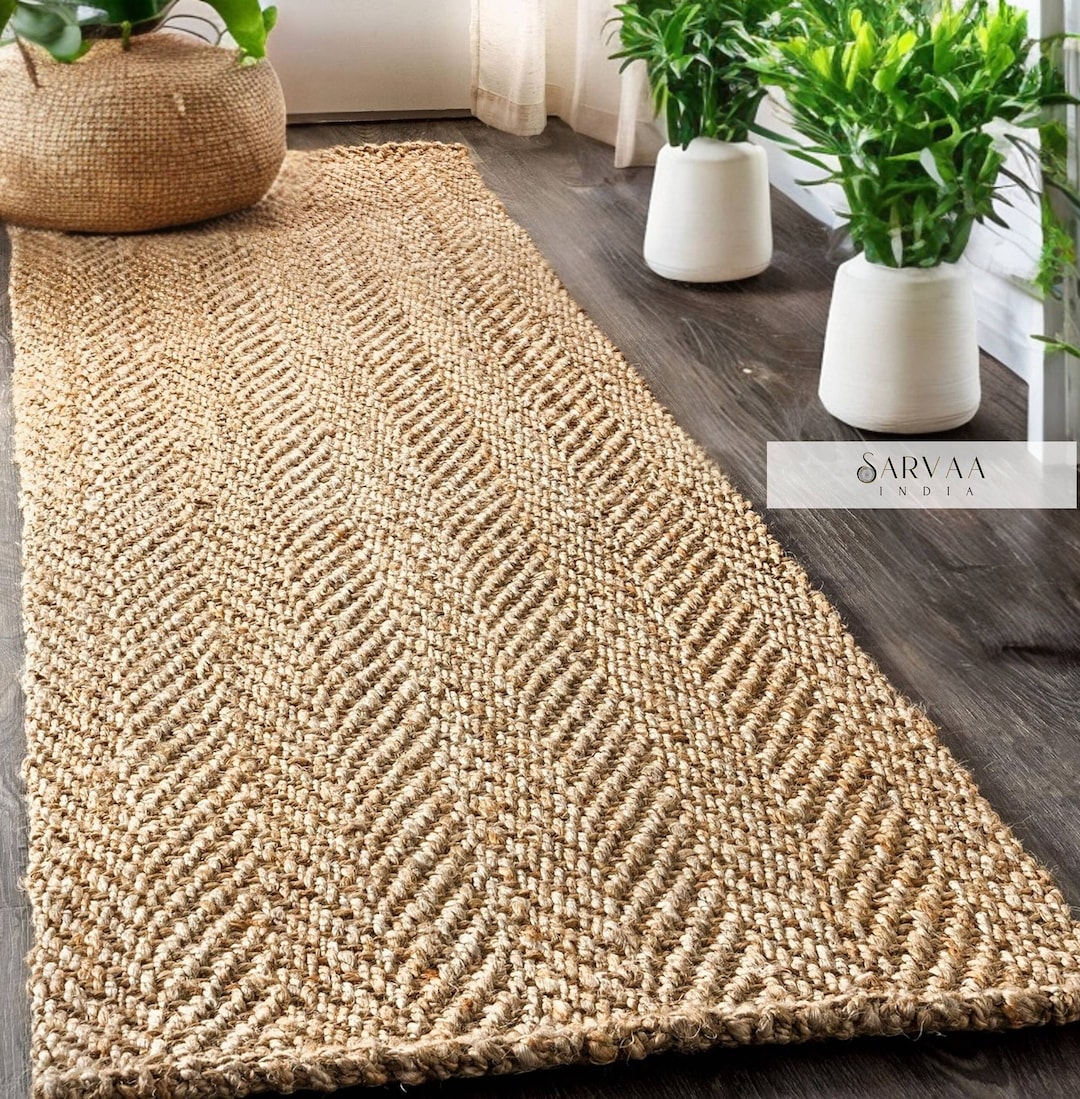 Jute Stairs Runner, Natural Fiber Jute Runner Rug, Vintage Style Custom ...
