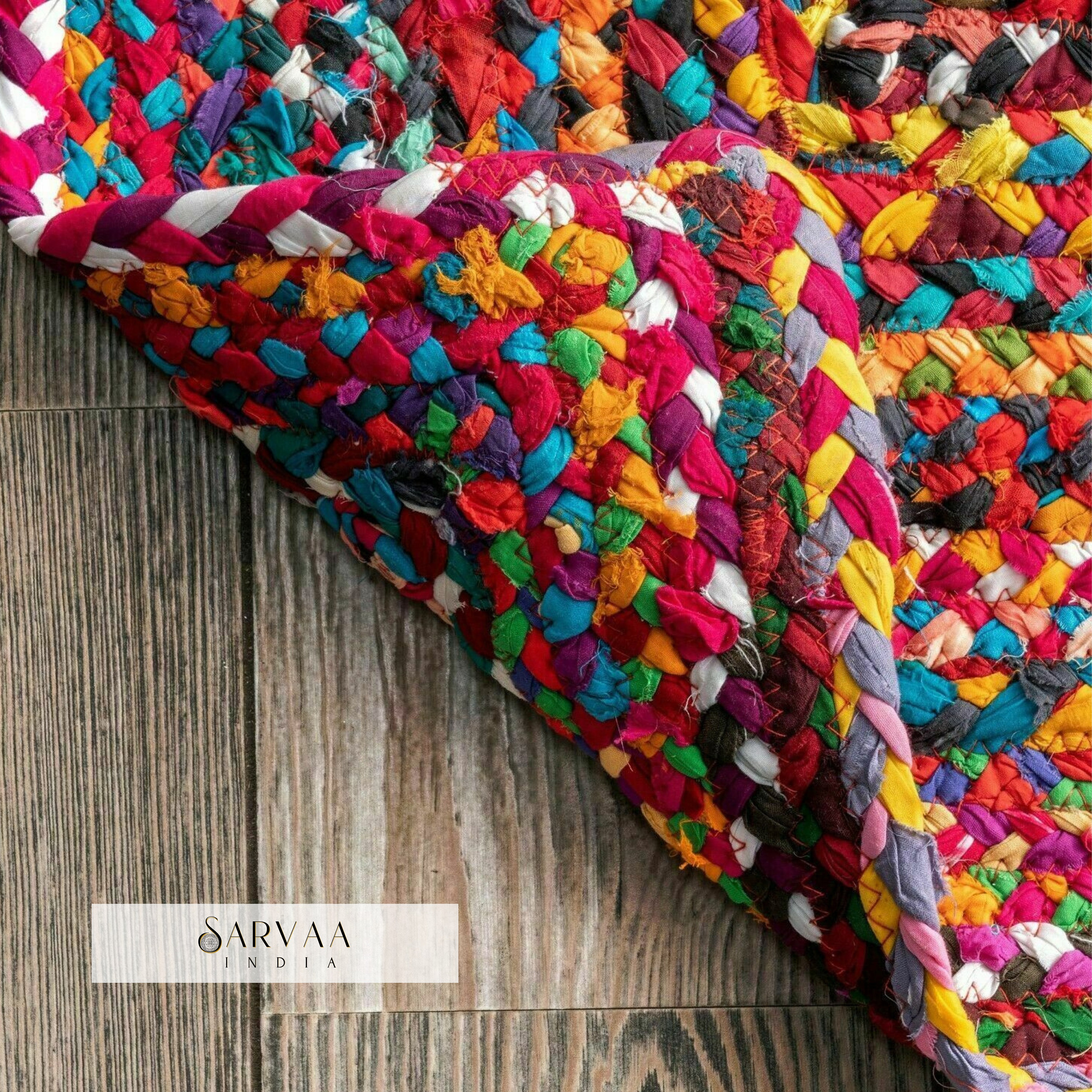 Oval Coloured Braided Reversible Rag Rug for Bedroom Living/dining Room ...