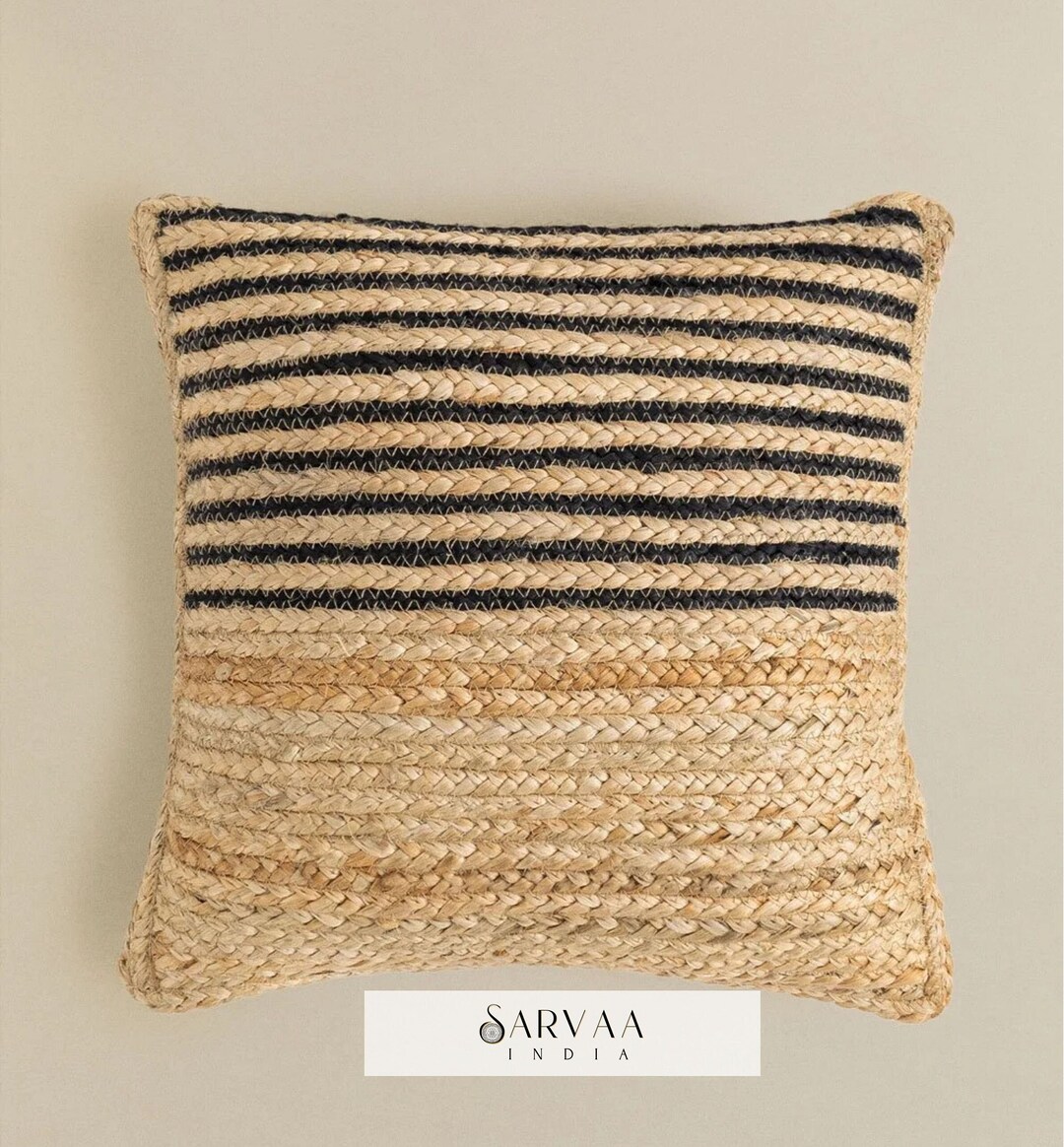Jute Pillow Cover, Handwoven Pillow Cover, Natural Seagrass Pillow ...