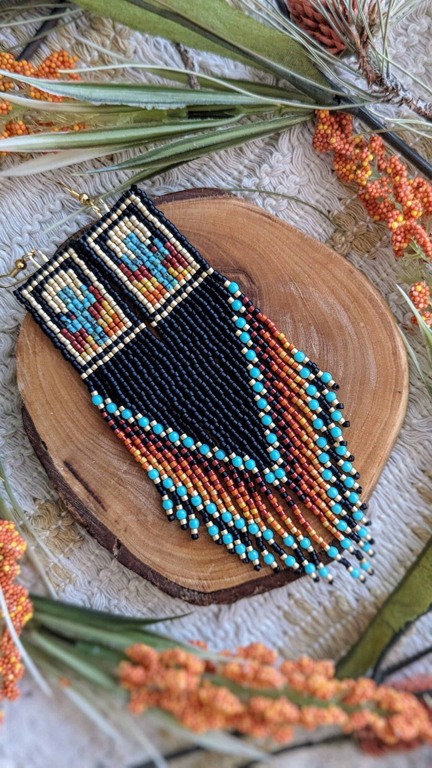 MADE TO ORDER Handmade Arizona Desert Night Earrings in Black Turquoise ...