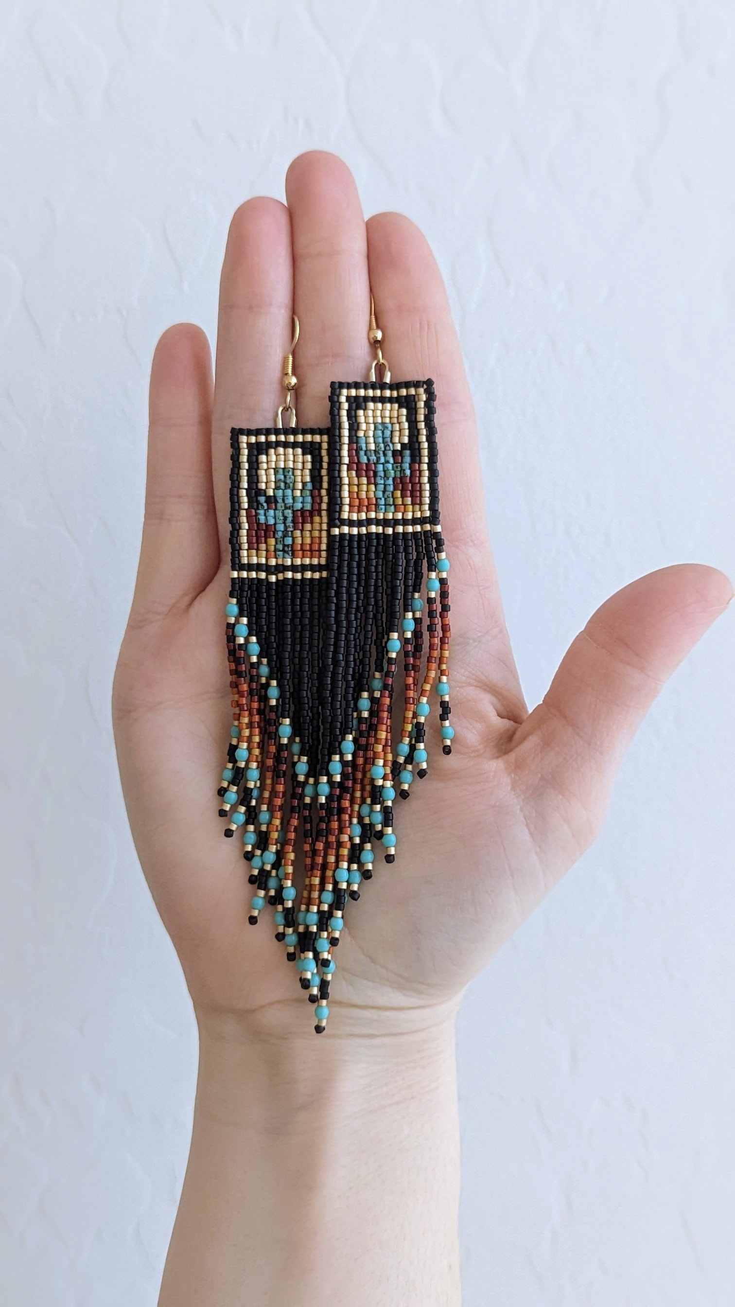 MADE TO ORDER Handmade Arizona Desert Night Earrings in Black Turquoise ...