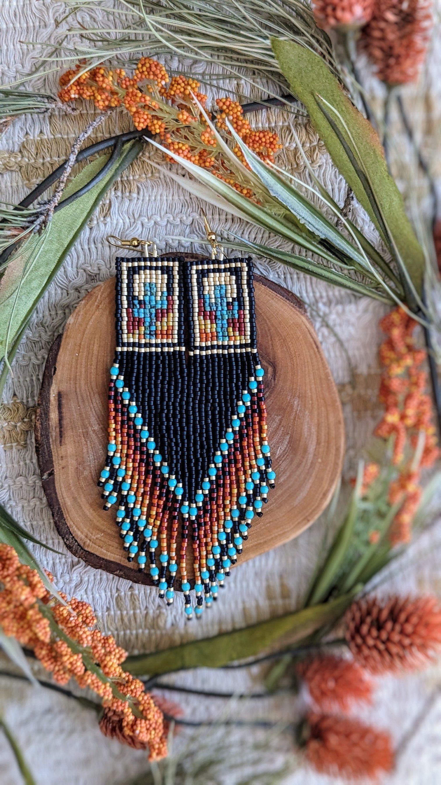 MADE TO ORDER Handmade Arizona Desert Night Earrings in Black Turquoise ...
