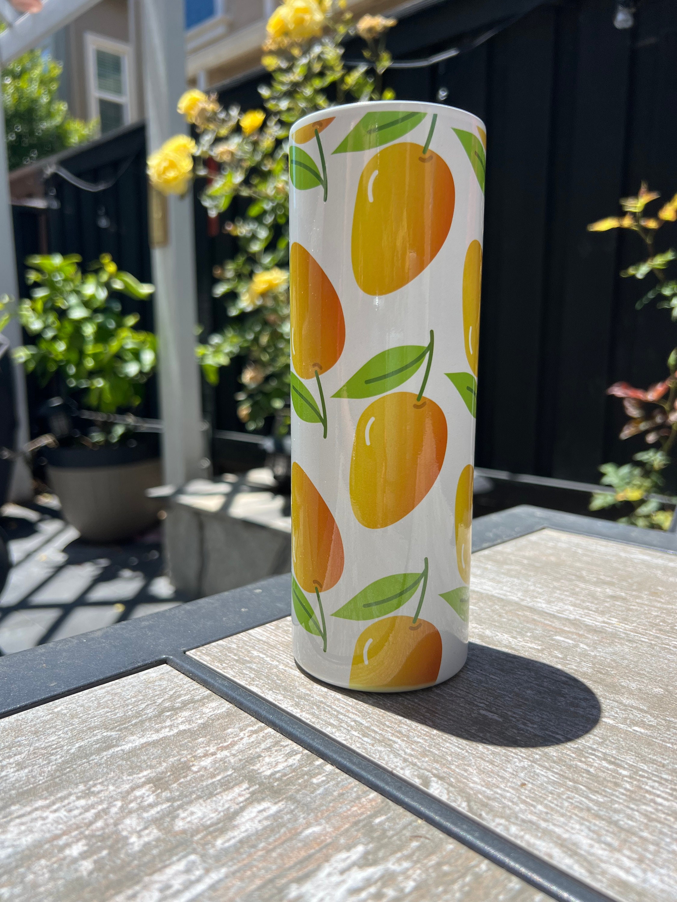 Mango 20 Oz Skinny Tumbler Summer Cups Sublimation Print - Etsy