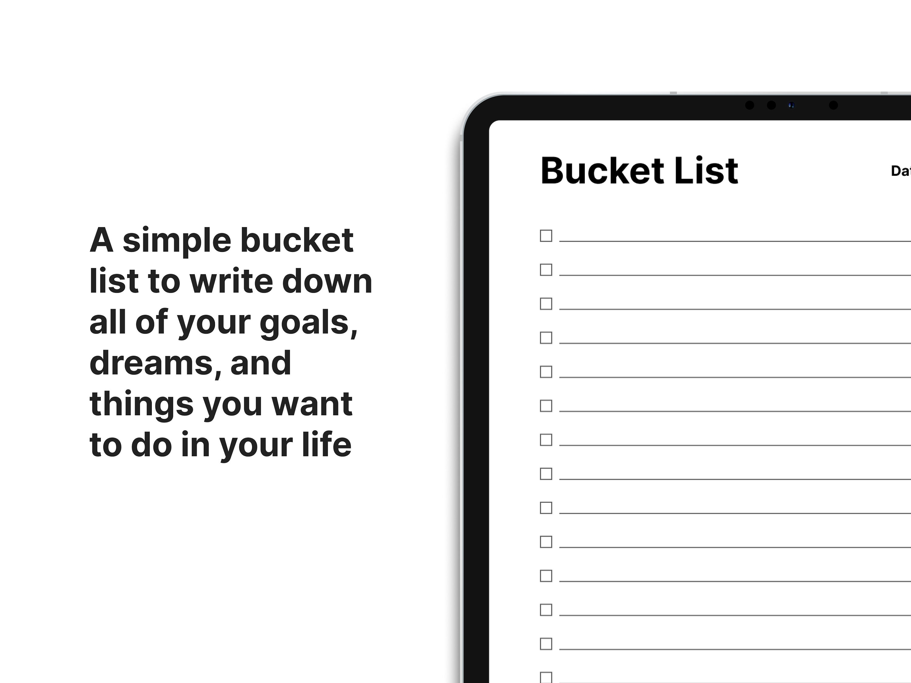 Minimalist Bucket List Simple Printable Goals Plan Work - Etsy