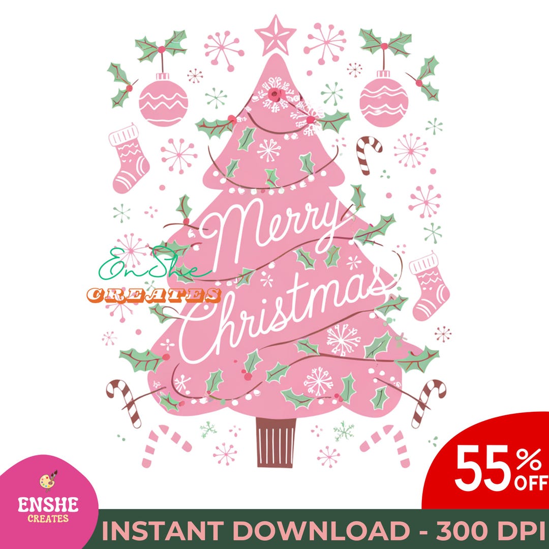 Pink Merry Christmas PNG, Pink Christmas Tree, Pink Christmas ...