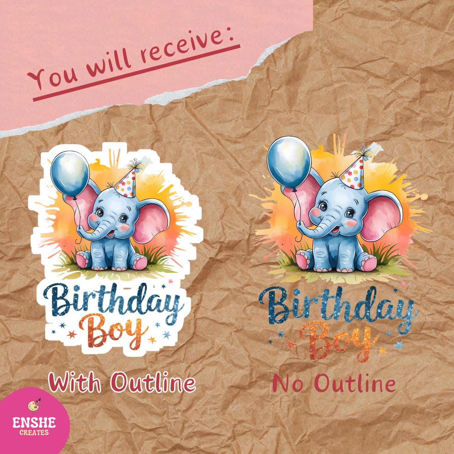 Birthday Animal PNG, Elephant Birthday PNG, Birthday Party, Birthday ...