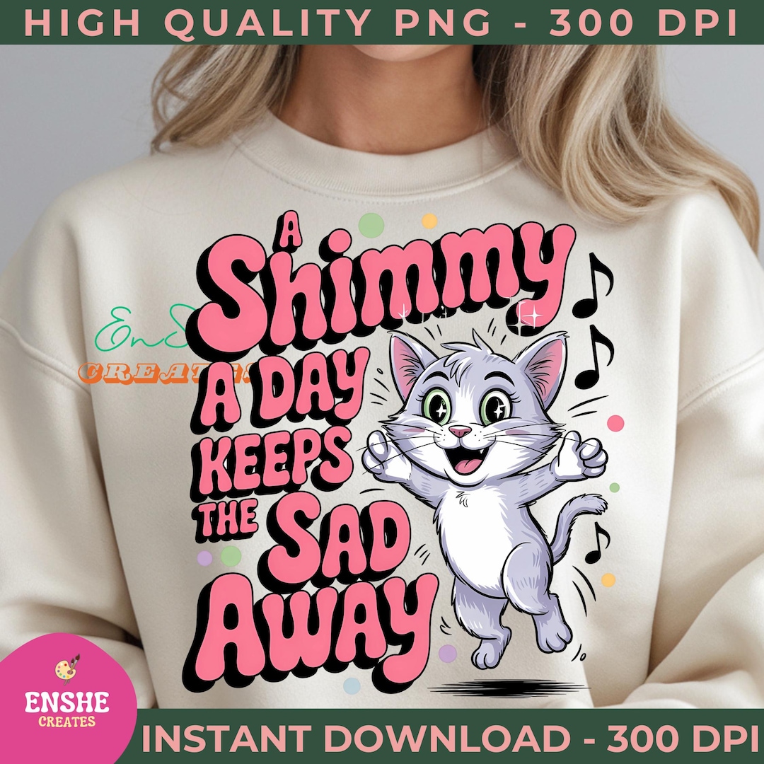 Shimmy Cat PNG Sticker: Retro Dancing Cat Clipart (digital Download) - Etsy