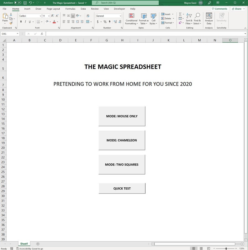 Virtual Excel Mouse Jiggler | Timer | Auto Simulates Fake Excel Work ...