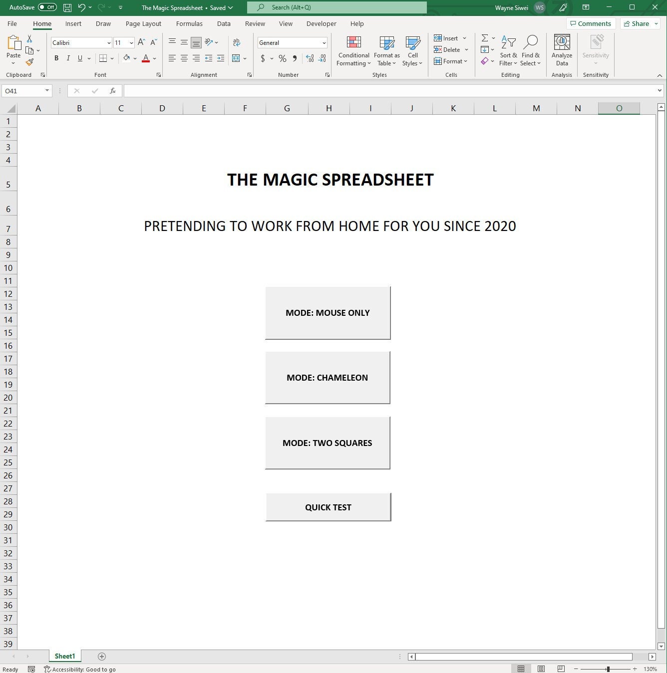 Virtual Excel Mouse Jiggler | Timer | Auto Simulates Fake Excel Work ...