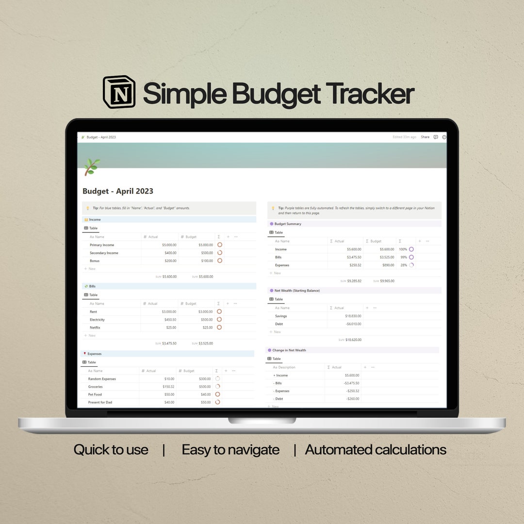 Notion Template Budget Tracker - Personal Finance | Income and Expense ...