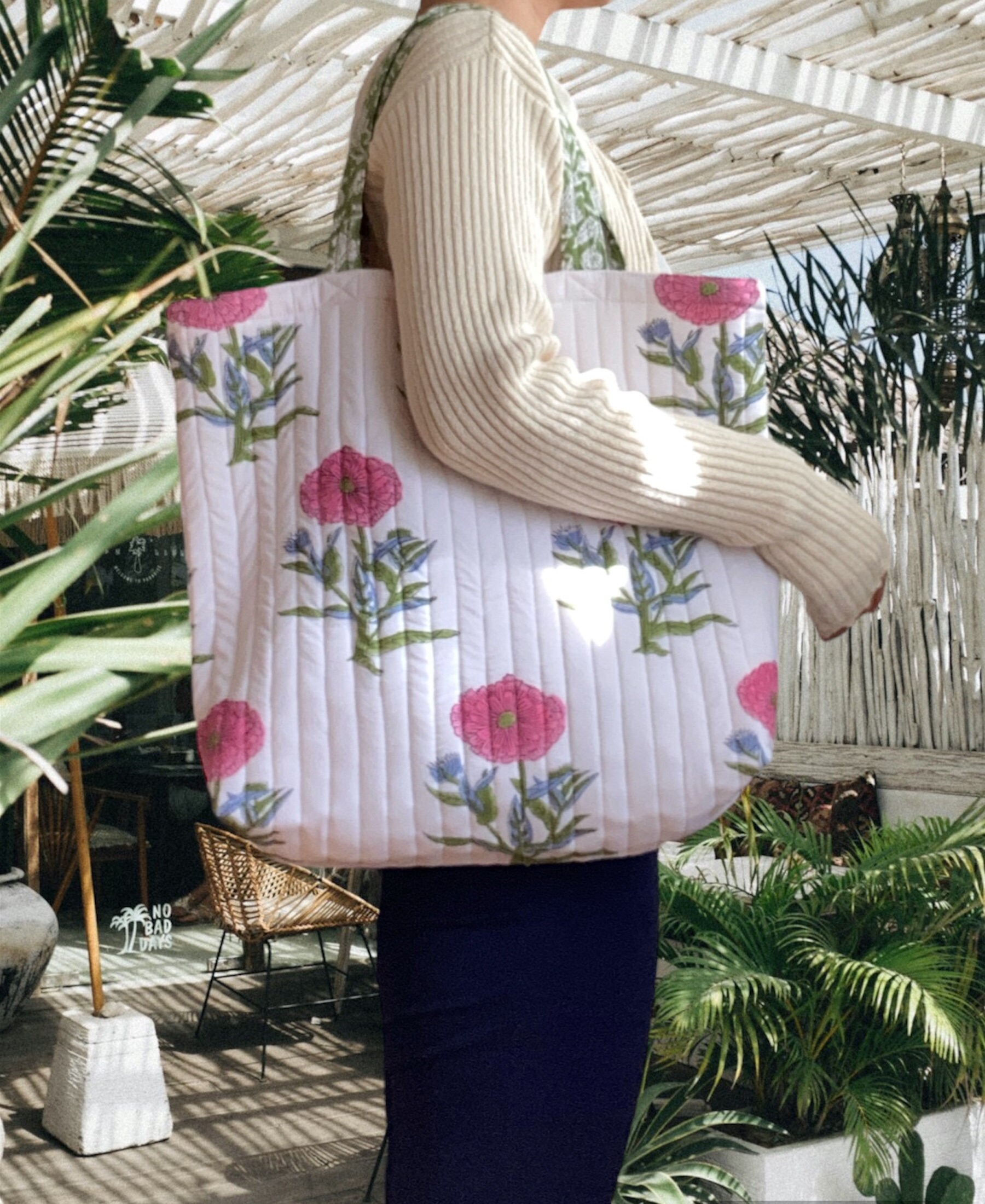 Hand Block Print Tote Bags /quilted Tote Bag /beach Bag /india Tote Bag - Etsy