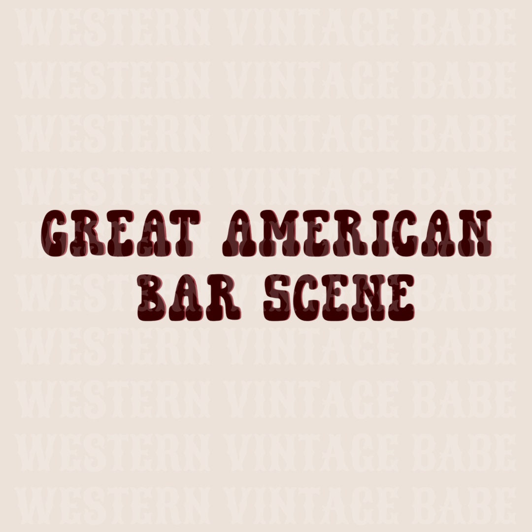 GREAT AMERICAN Bar Scene PNG, Cowboy Png,great American, Western Font ...