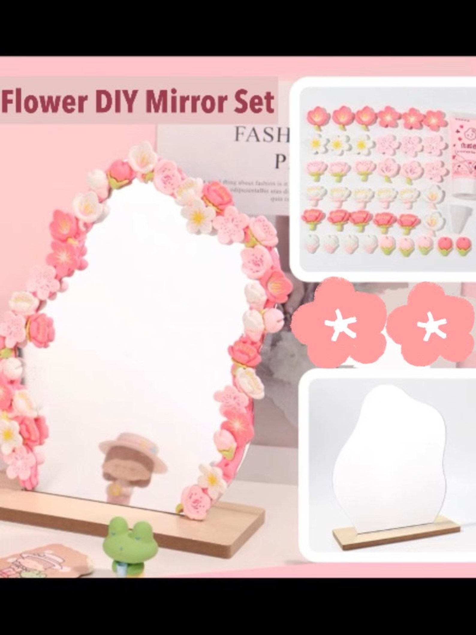 DIY Floral Mirror DIY Flower Mirror Pink Flower Mirror DIY - Etsy