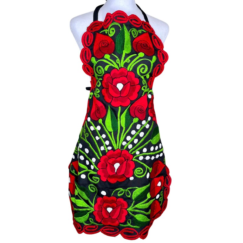 Mexican Embroidered Apron - Etsy