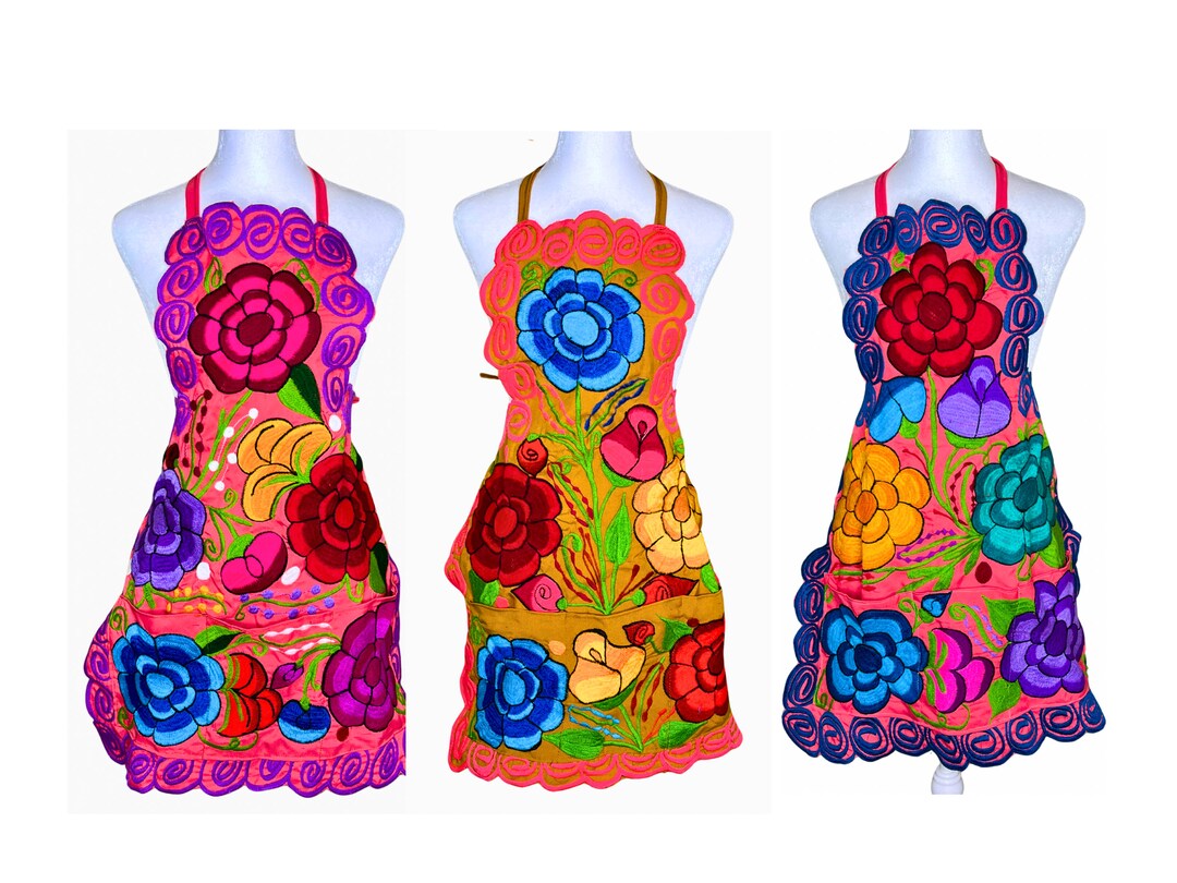 Apron Embroidered Apron Cooking Apron Handmade Mexican Apron Party ...