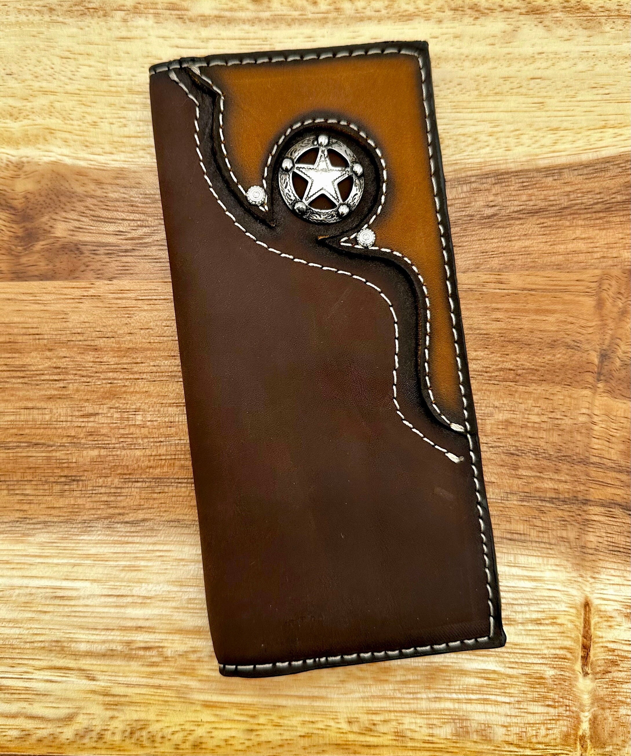 Western Wallet Tall Leather Wallet Cowhide Wallet Western - Etsy