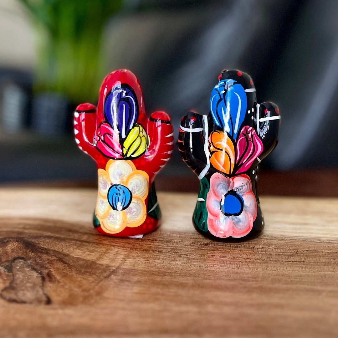 Cactus Salt Shaker Clay Salt and Pepper Shaker Cactus Decor Mexican ...