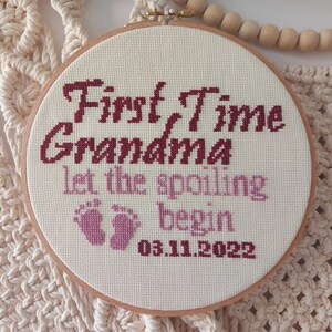 First Time Grandma Cross Stitch Pattern,gift for Grandmother, PDF ...