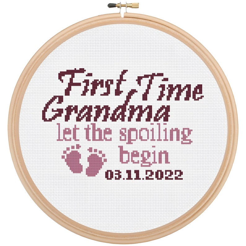 First Time Grandma Cross Stitch Pattern,gift for Grandmother, PDF ...