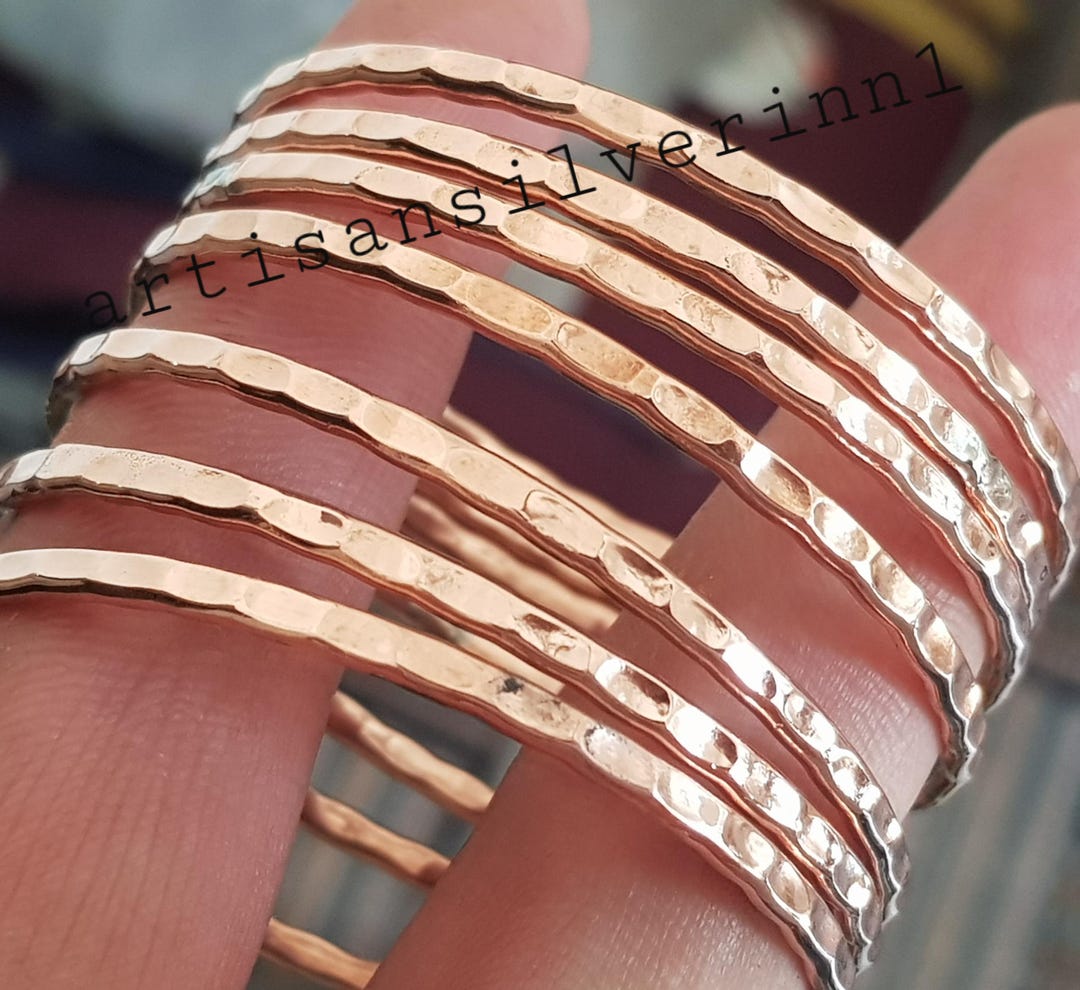 Pure Copper Bangle, Set of 7 Copper Bangle, Set of 7 Pcs, Hammered ...