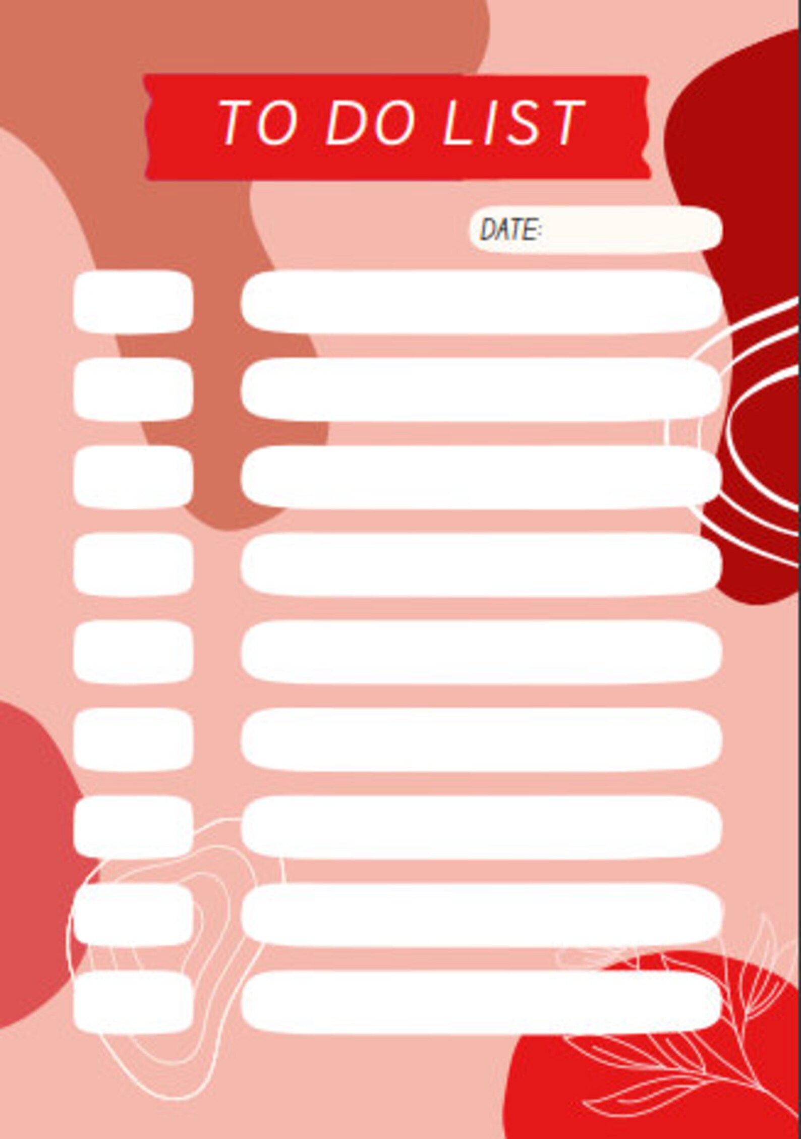 Pink Red Digital Planner | Basic Planner, to - Do List , Hyperlinked ...