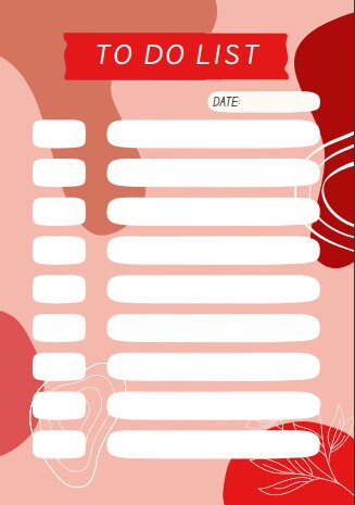 Pink Red Digital Planner Basic Planner, to Do List , Hyperlinked ...