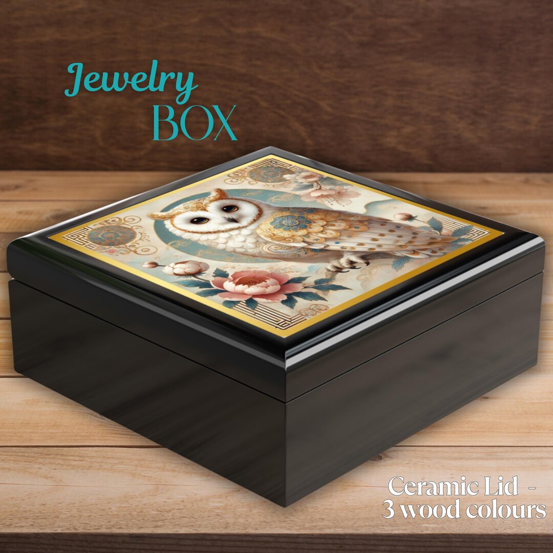 Gold Chinoiserie Owl Jewelry Box: Eastern-inspired Keepsake Case - Etsy